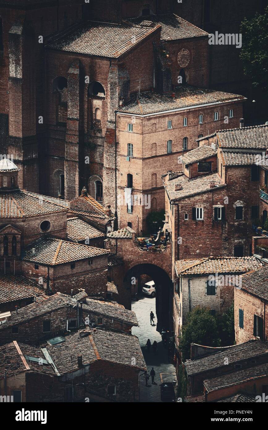 Medieval town Siena rooftop view with historic buildings in Italy Stock ...