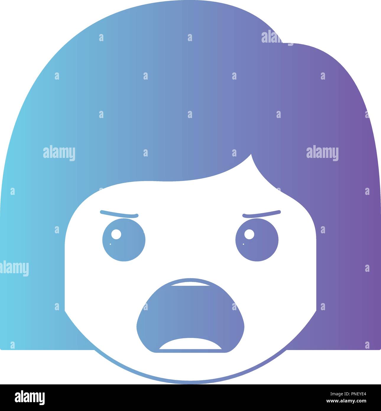 cartoon woman angry head kawaii character Stock Vector Image & Art - Alamy
