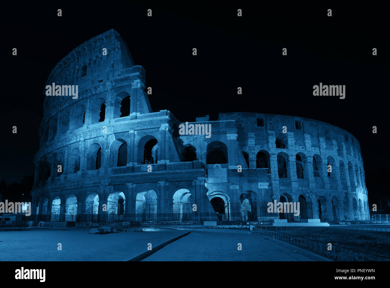 Colosseum at night in Rome Italy Stock Photo - Alamy