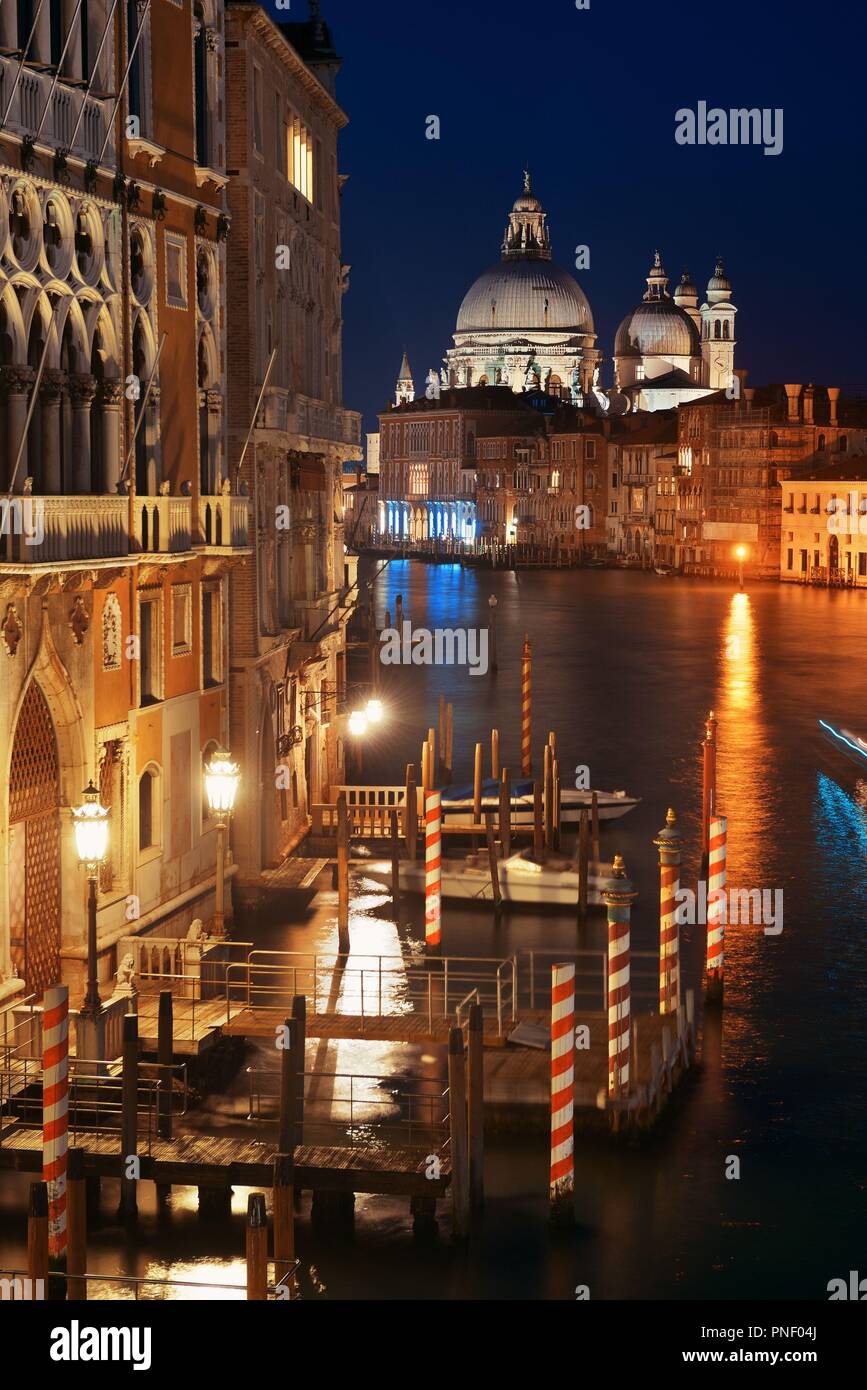 Venice Grand Canal at night, Italy Stock Photo - Alamy