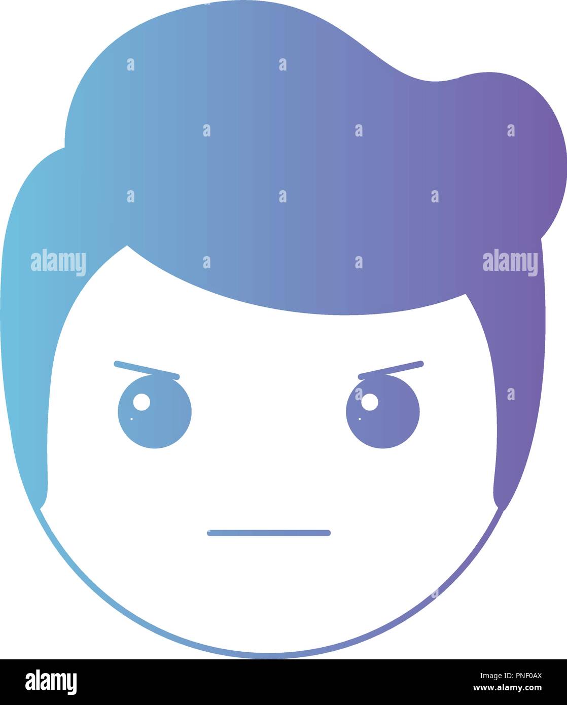 cartoon sad man head kawaii character Stock Vector Image & Art - Alamy