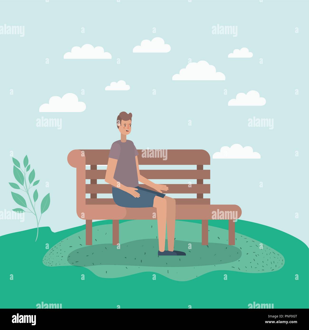 Man sitting outside his home Stock Vector Images - Alamy