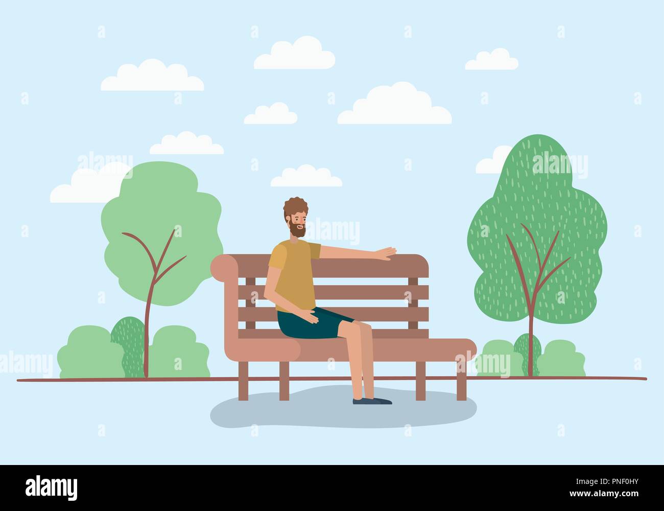 Boy sitting outside Stock Vector Images - Alamy