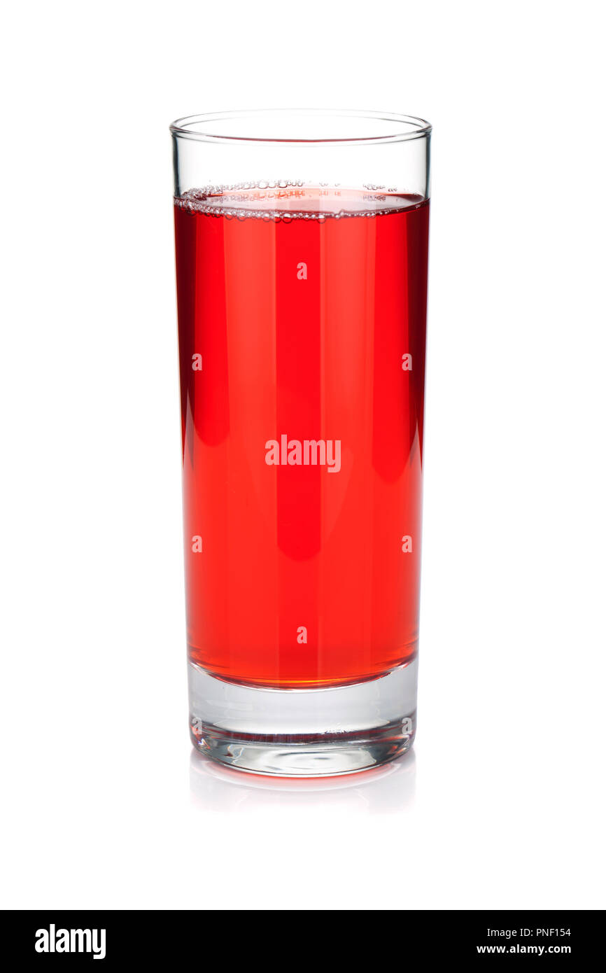 Glass of cherry juice. Isolated on white background Stock Photo - Alamy