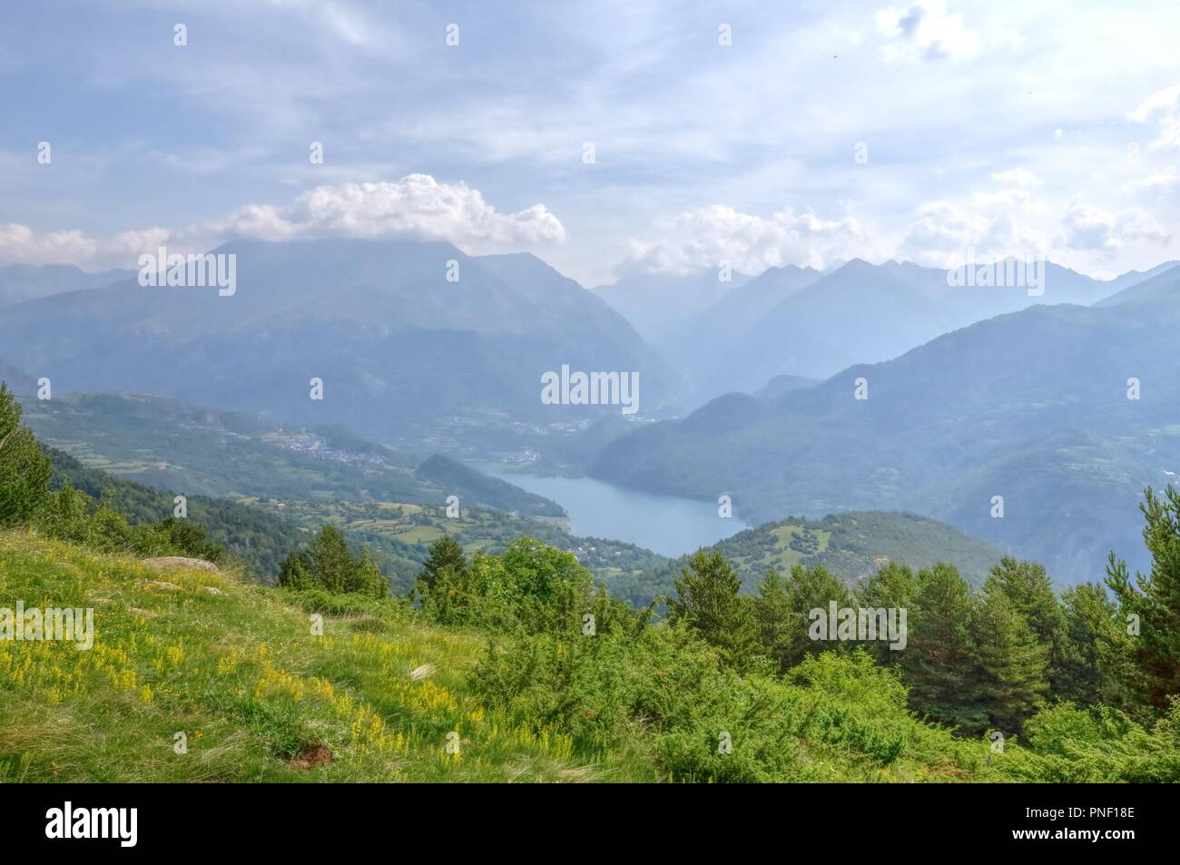 A Bubal lake landscape seen from the path to the Piedrafita de Jaca ...