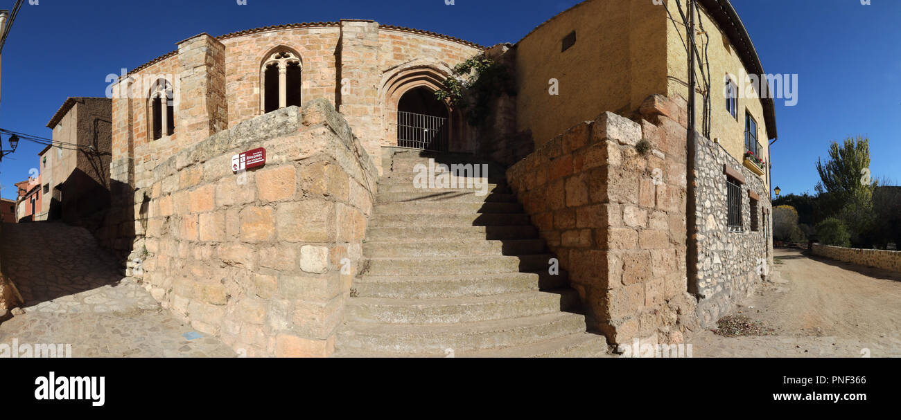 The entrance of the Saint Blaise church (Iglesia de San Blas) with a ...