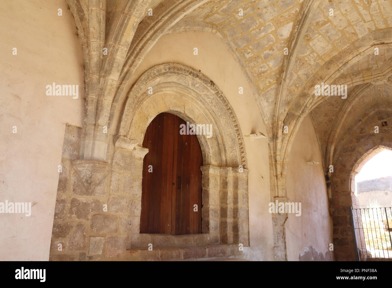 The entrance of the Saint Blaise church (Iglesia de San Blas) with a ...