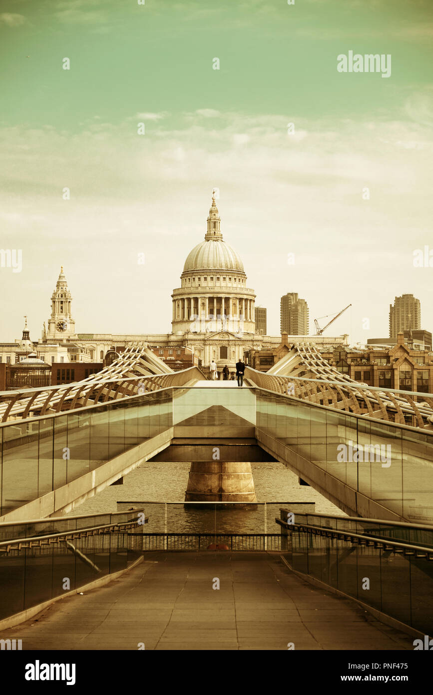 St Pauls Cathedral and Millennium Bridge in London Stock Photo - Alamy
