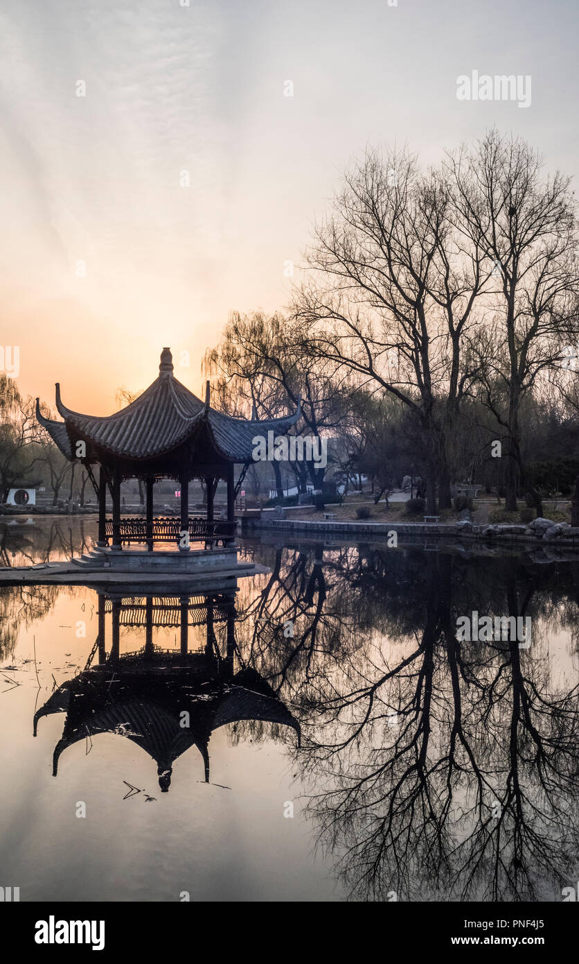 A traditional Chinese pavilion in a morning Stock Photo - Alamy