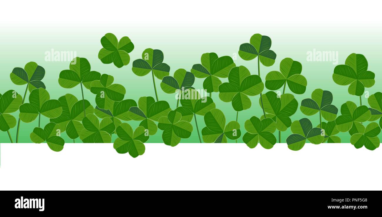 St. Patrick's day vector horizontal seamless background with shamrock ...