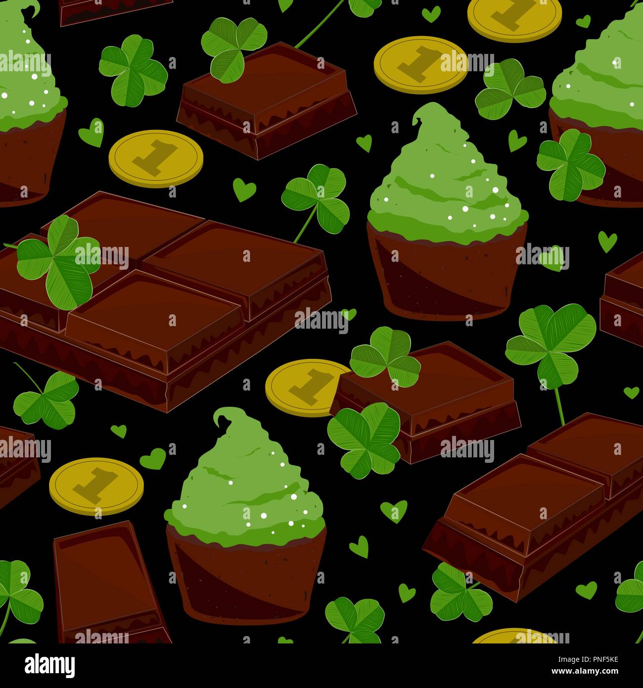 Stylish seamless St. Patrick's day background with clover leaves ...