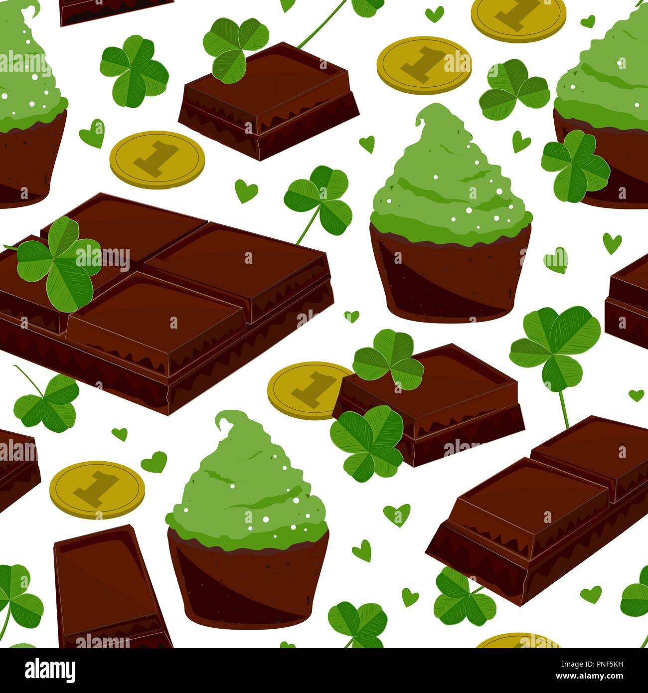 Stylish seamless St. Patrick's day background with clover leaves ...