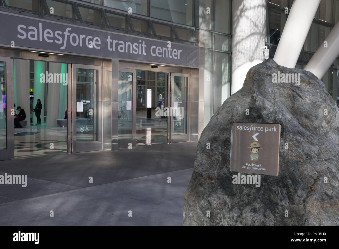 The new Salesforce Transit Center in downtown San Francisco, California ...