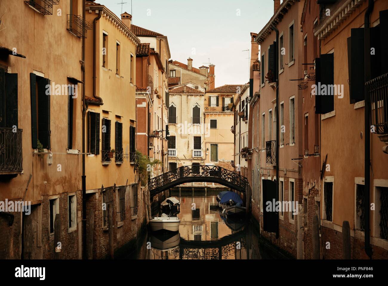 Venice canal view with historical buildings. Italy Stock Photo - Alamy