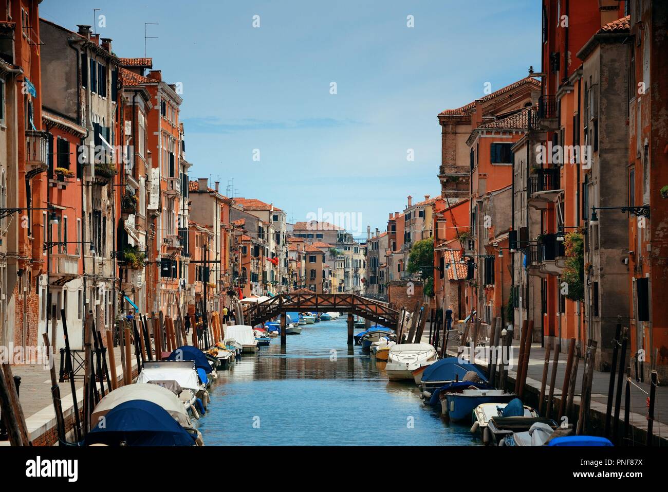 Venice canal view with historical buildings. Italy Stock Photo - Alamy