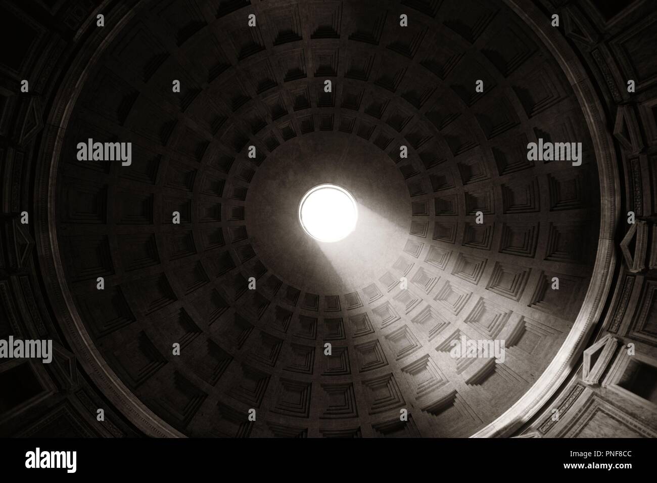 Pantheon interior with light beam in Rome, Italy Stock Photo - Alamy