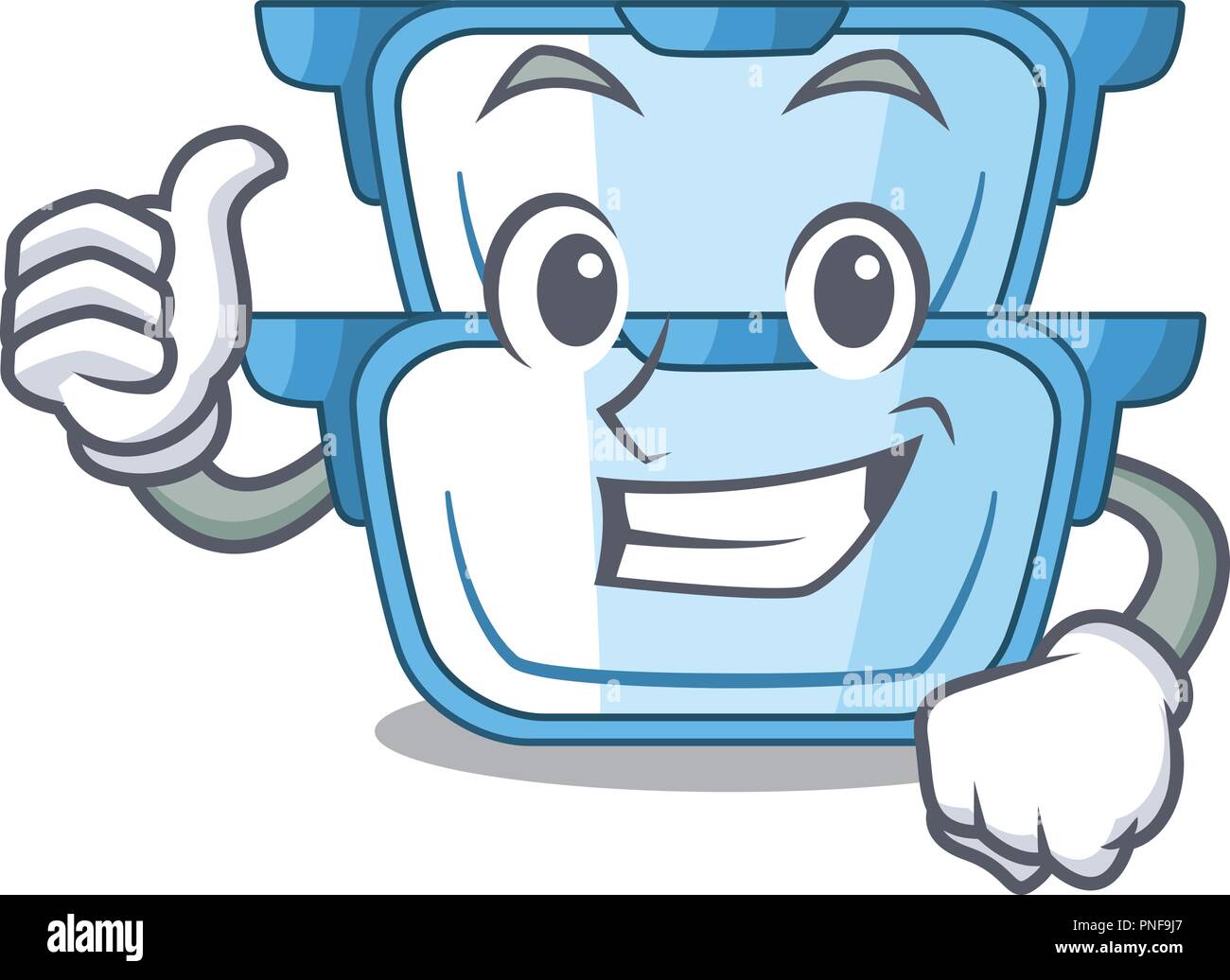 Thumbs up double boiler character for the steaming food Stock Vector ...