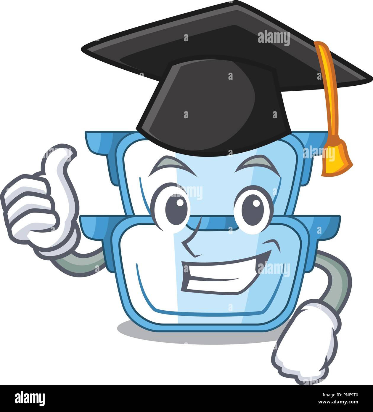 Graduation double boiler character for the steaming food Stock Vector ...