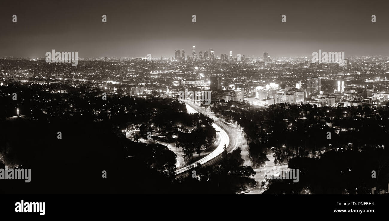 Los Angeles at night with urban buildings Stock Photo - Alamy