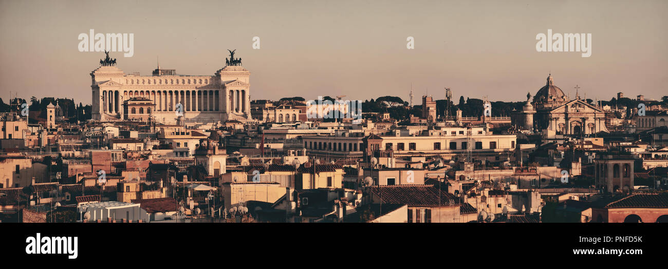 Rome rooftop panoramic view with ancient architecture in Italy Stock ...