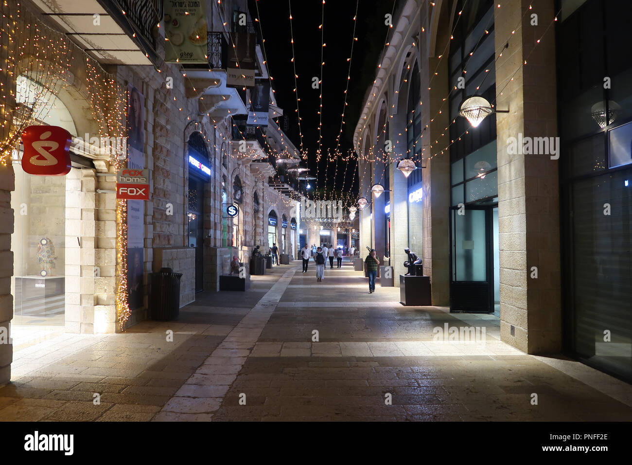 Nightlife scene at Mamilla Mall, also known as Alrov Mamilla Avenue a ...