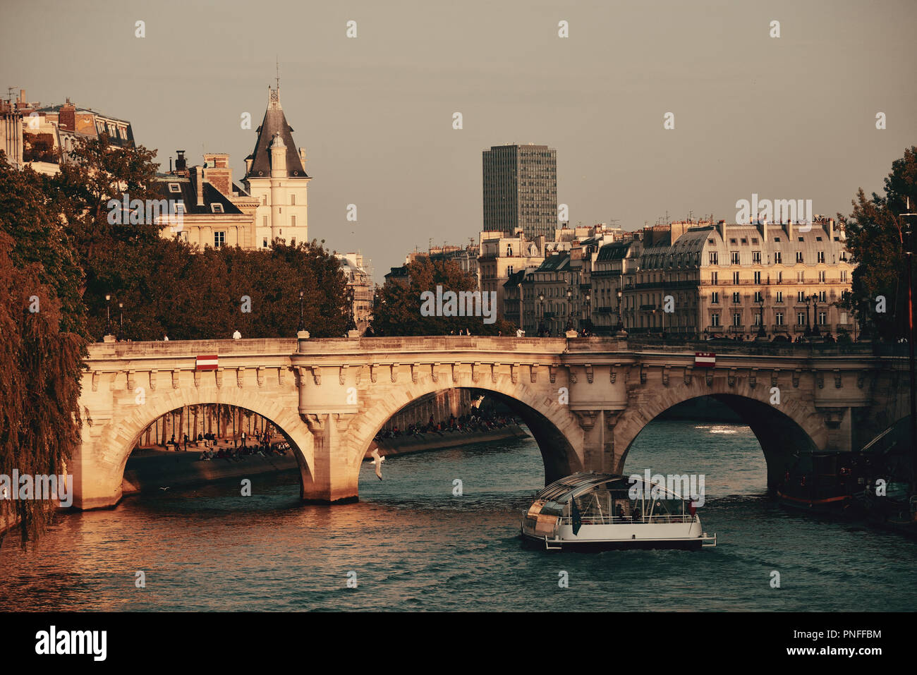 River Seine and historical architecture in Paris, France Stock Photo ...