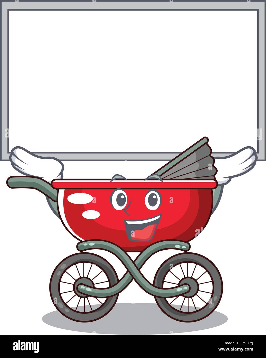 Up board cartoon baby stroller walk in the park Stock Vector Image ...