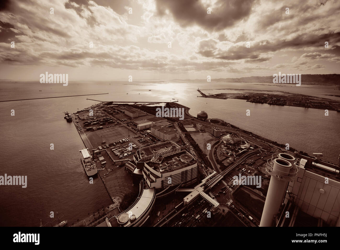 Osaka urban city rooftop view. Japan Stock Photo - Alamy