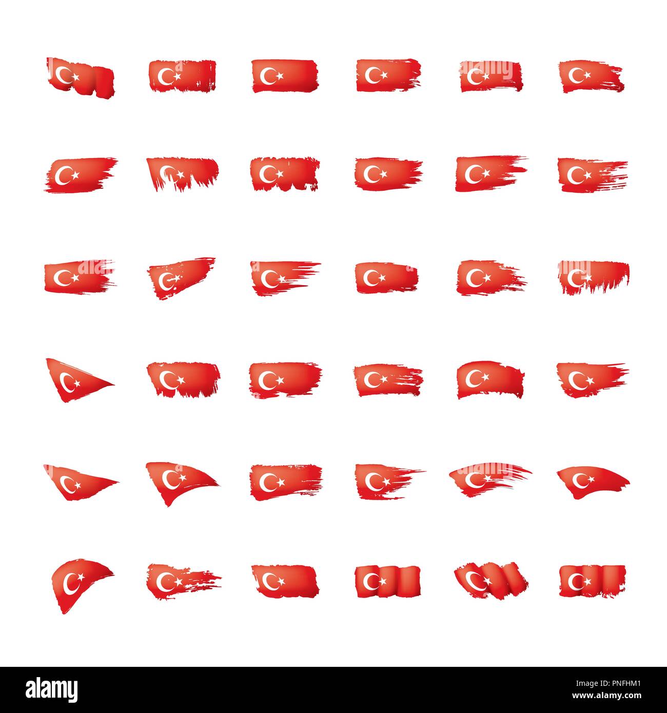 Turkey flag, vector illustration on a white background Stock Vector ...