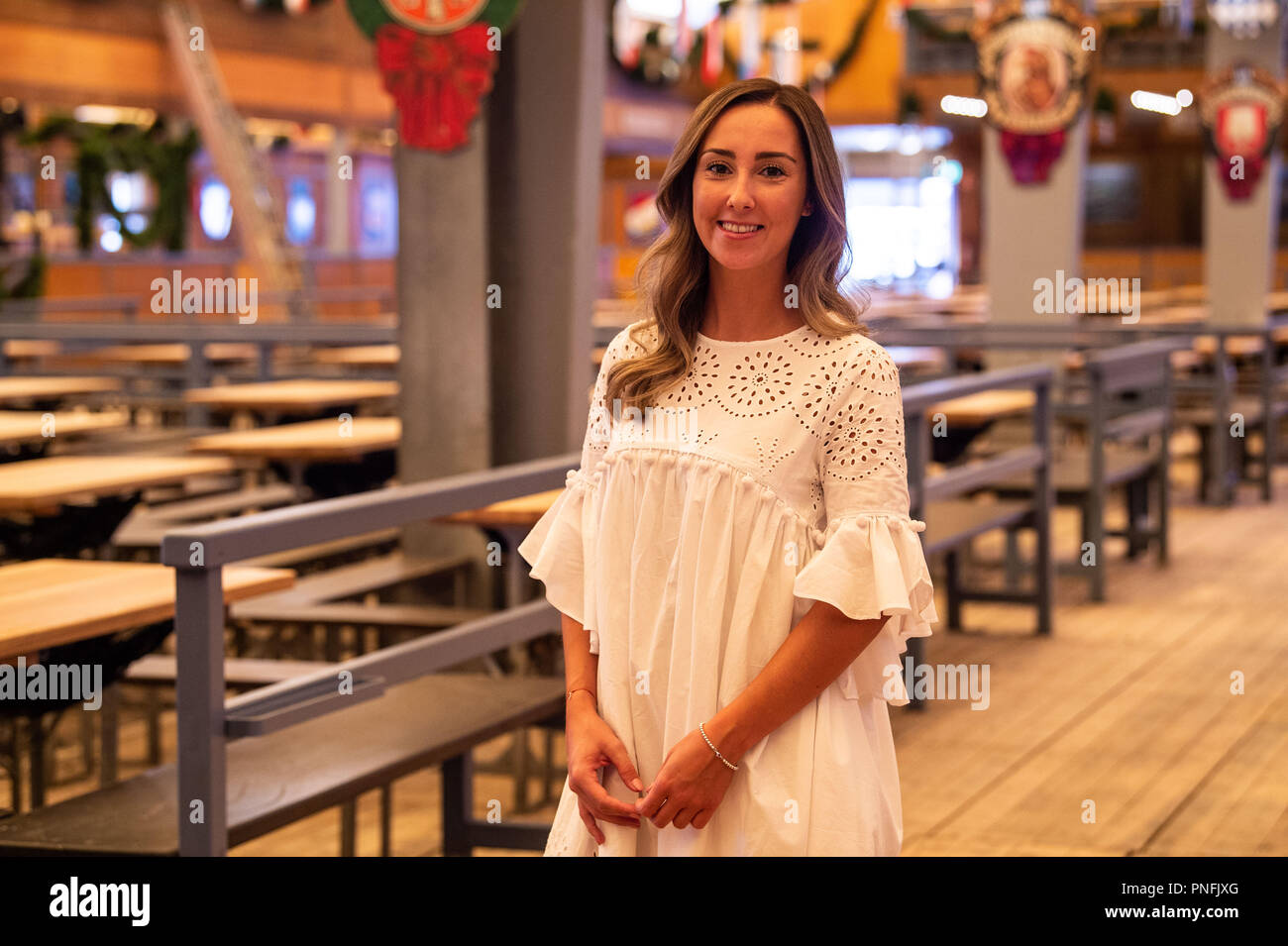 Munich, Bavaria. 20th Sep, 2018. Angela Hopper, Wiesn waitress and ...