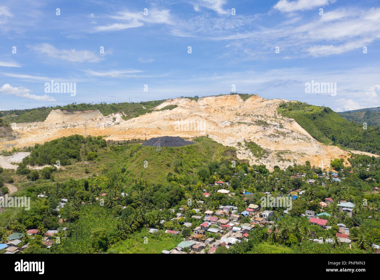 Naga City, Cebu, Philippines. 21st Sept 2018.Aerial view of a massive ...