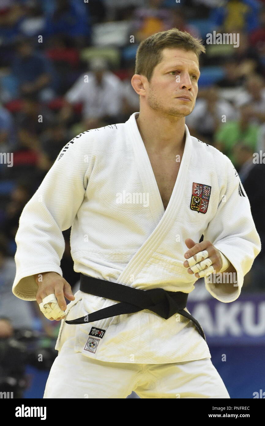 Baku, Azerbaijan. 21st Sep, 2018. Czech judoka Pavel Petrikov is seen ...