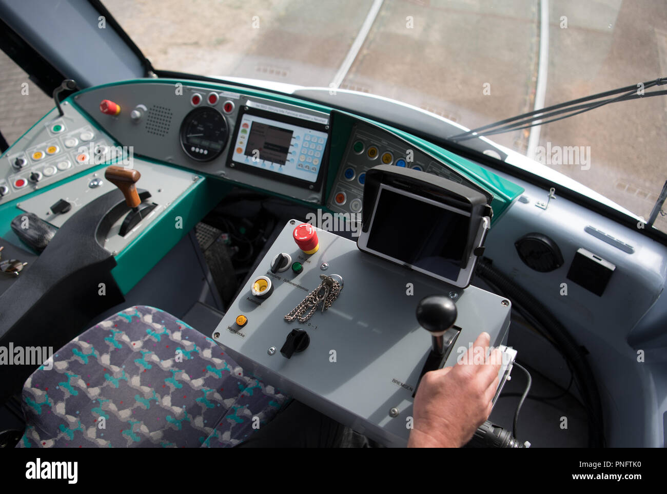 21 September 2018, Brandenburg, Potsdam: A tram equipped with sensors ...