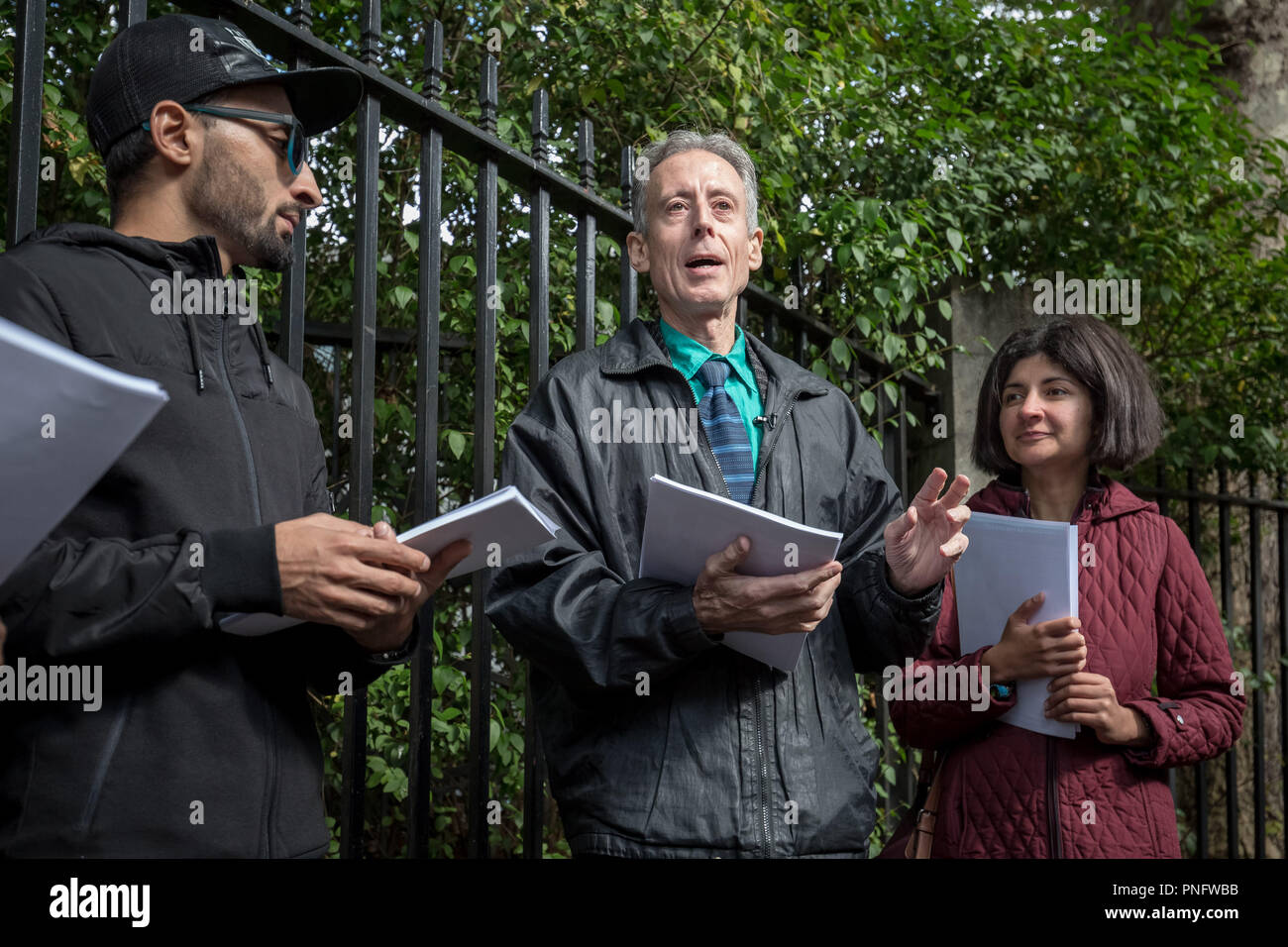 London, UK. 21st September, 2018. LGBT leafletting outside Regents Park ...