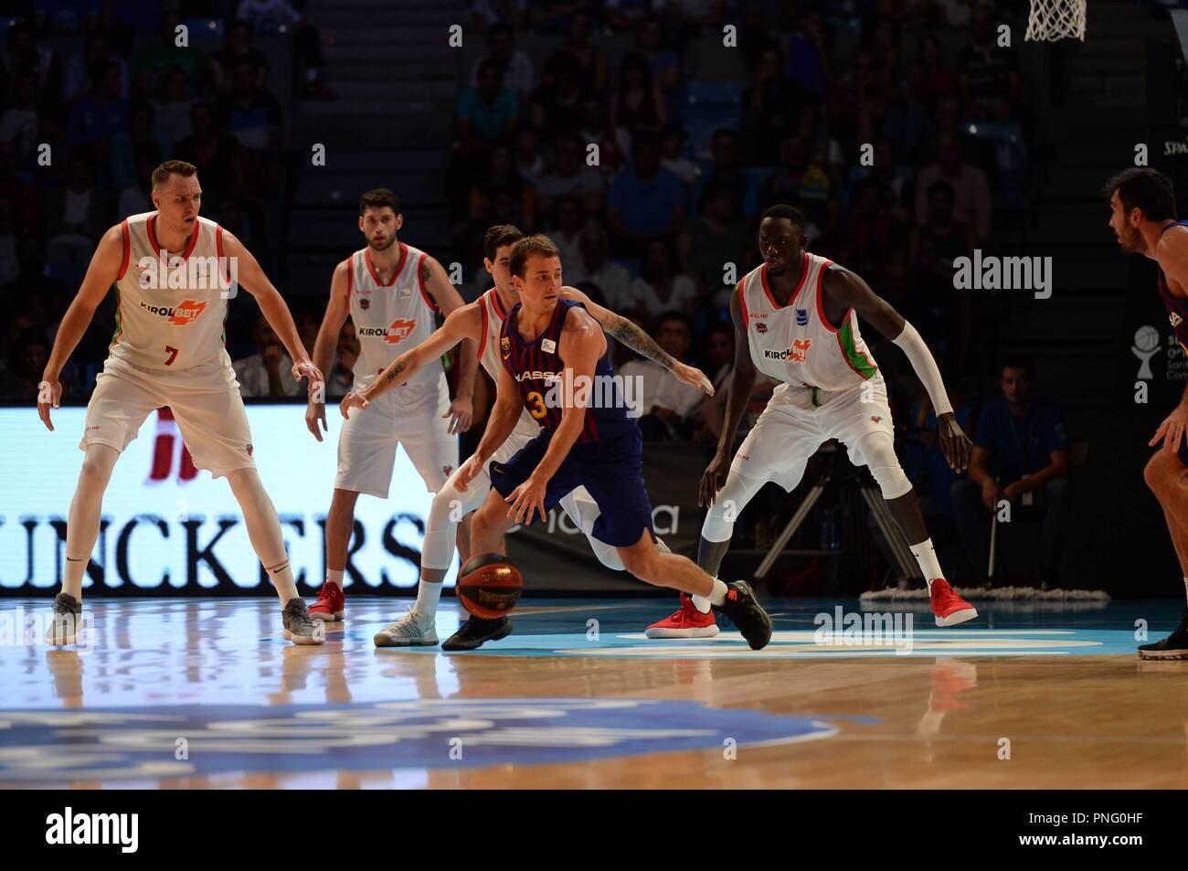 Santiago de Compostela,Spain - September 21- players of Barcelona and ...