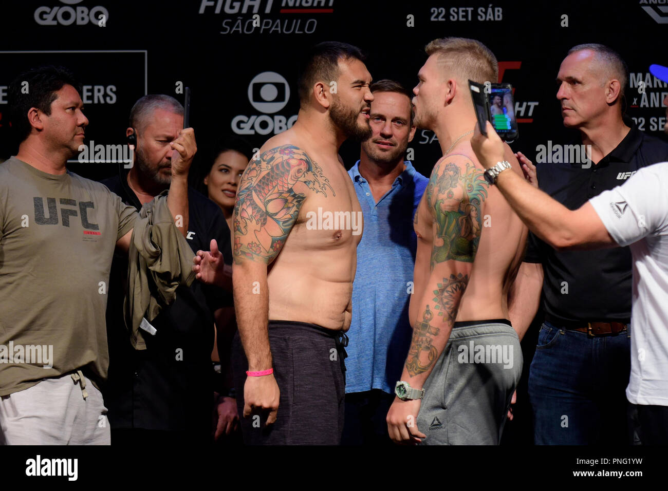 Sao Paulo, Brazil. 21st Sept 2018. PESAGEM UFC FIGHT NIGHT MARRETA X ...