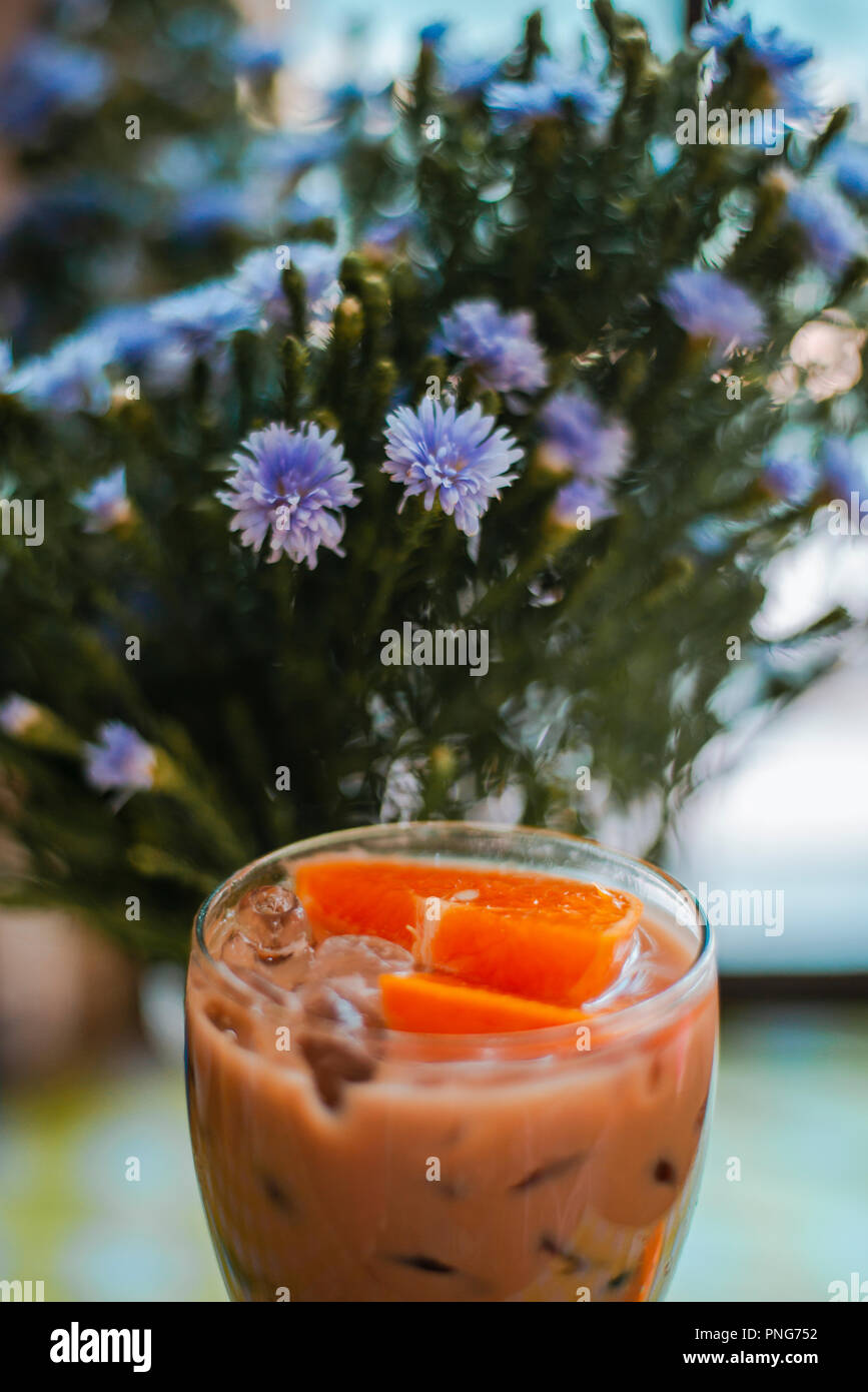 Ice milk tea flower hi-res stock photography and images - Alamy