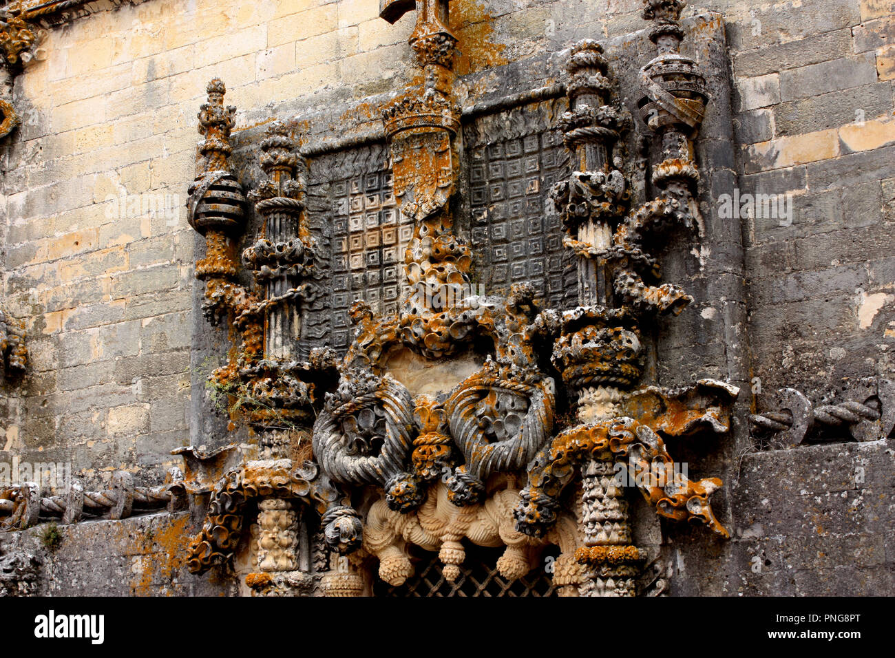 The Manueline window at the Convent of Christ in Tomar, Portugal Stock ...