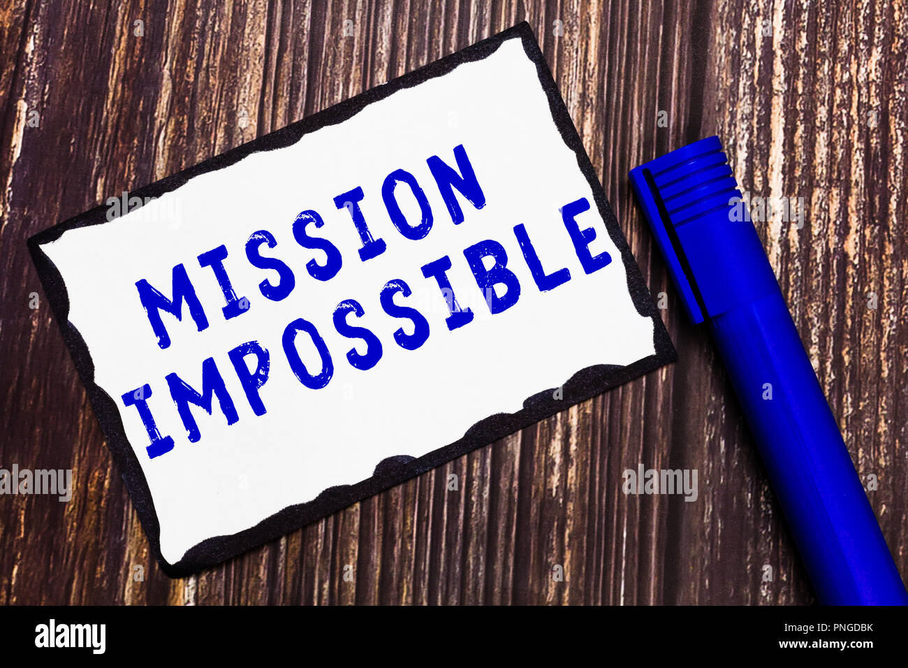 Word writing text Mission Impossible. Business concept for Difficult ...