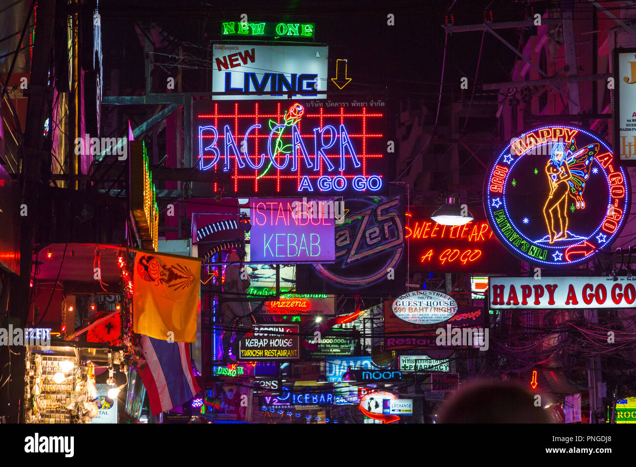 Signs on Walking Street, Pattaya, Chonburi, Thailand Stock Photo - Alamy