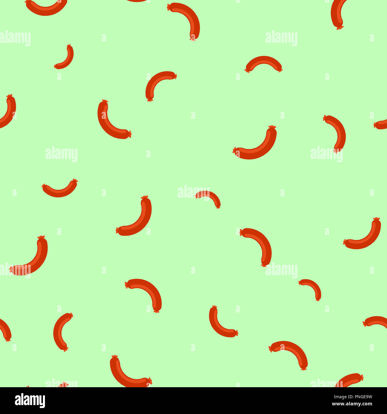 Sausage pattern seamless. illustration. Light green background Stock ...