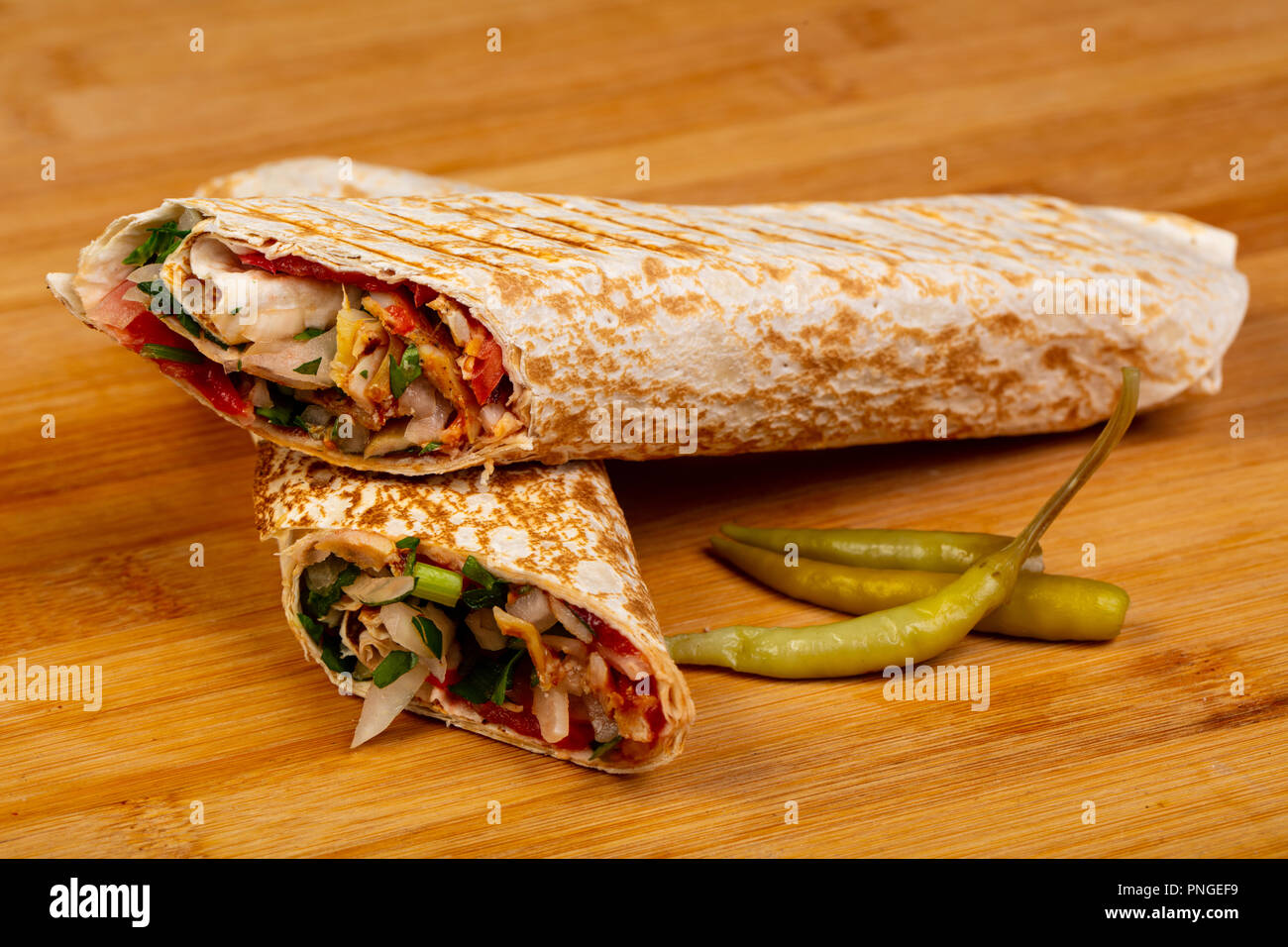 Doner Kebab with meat and vegetables Stock Photo - Alamy
