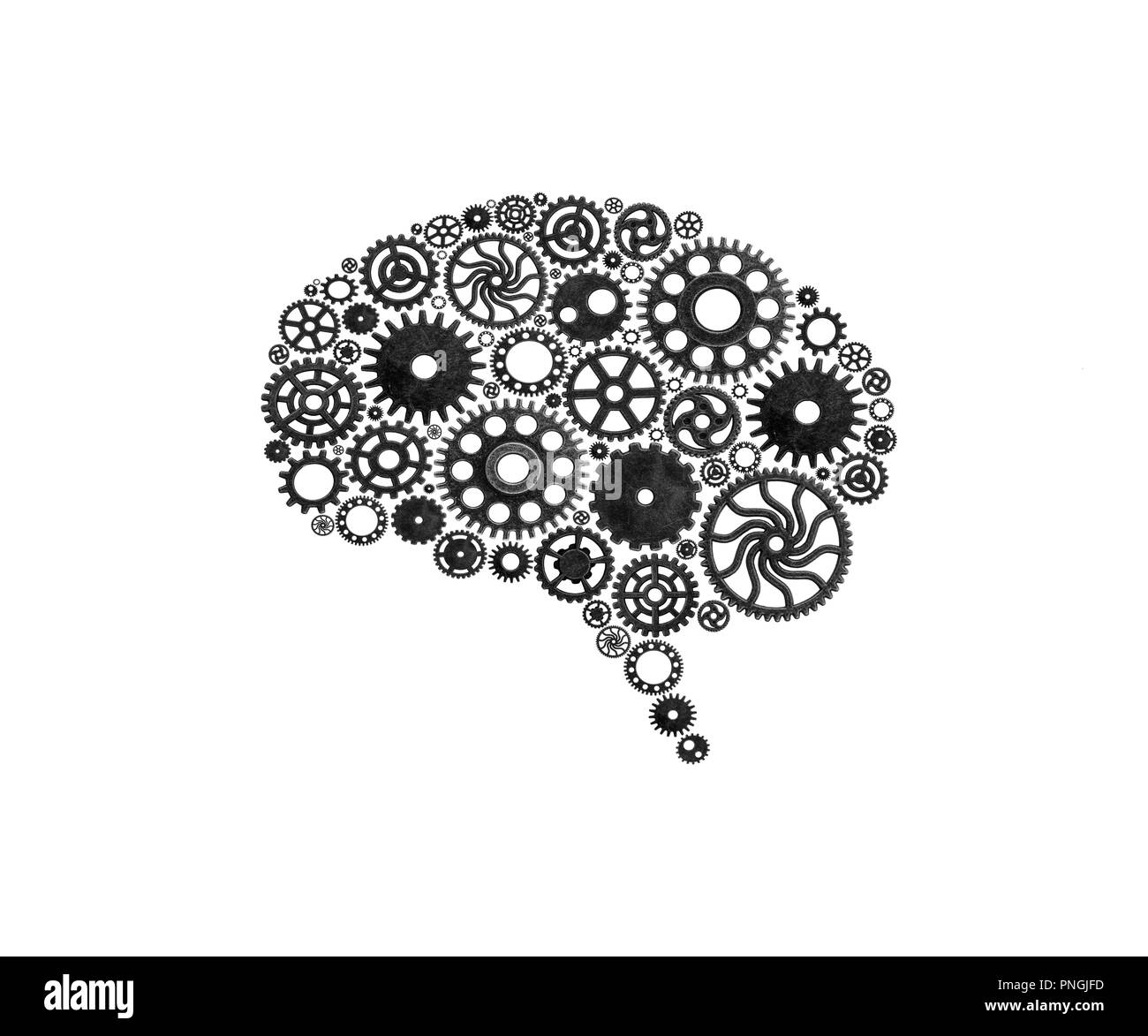 Brain build out of cogs Innovation with ideas and concepts Stock Photo ...