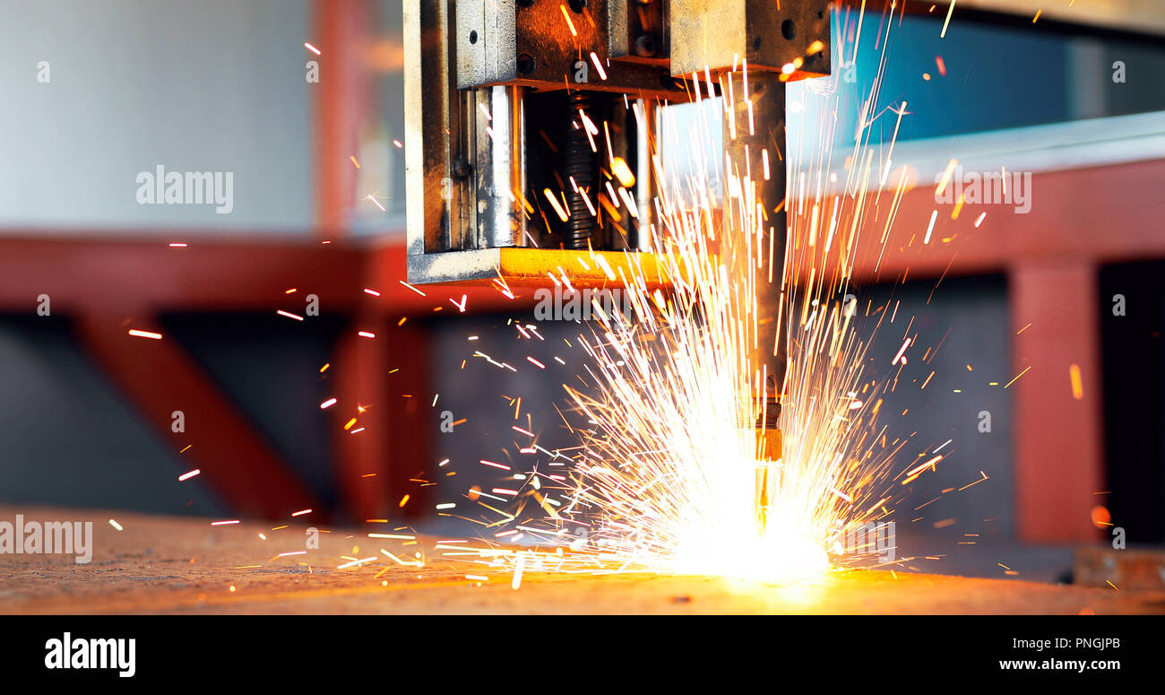 High precision CNC gas cutting metal sheet Stock Photo - Alamy