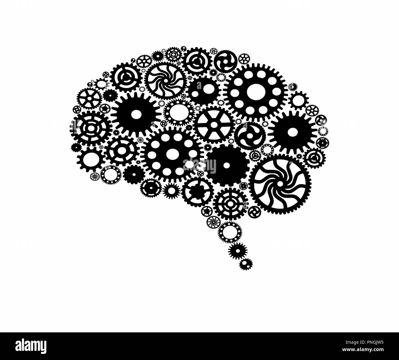 Human brain cogs Black and White Stock Photos & Images - Alamy