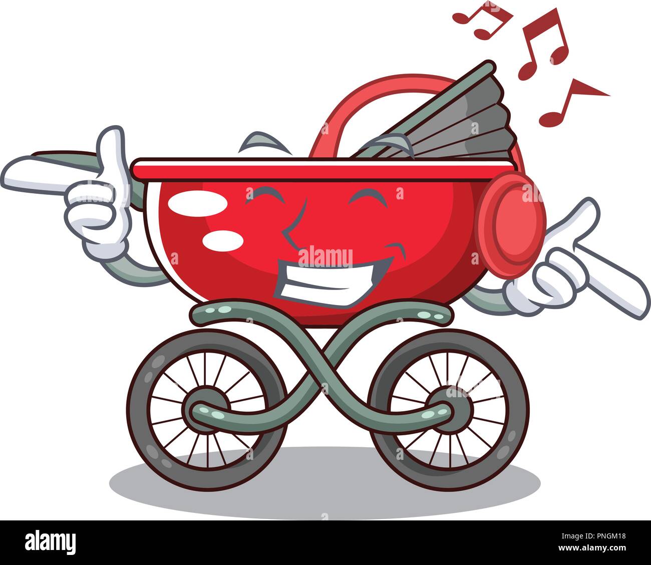 Funny baby in stroller Stock Vector Images - Alamy