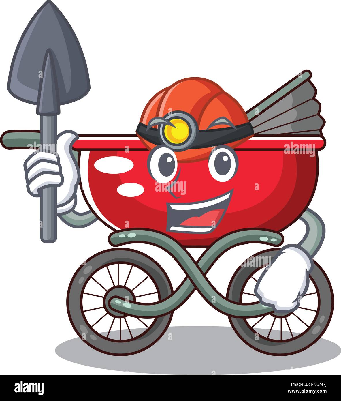 Miner baby sitting in a baby stroller cartoon Stock Vector Image & Art ...