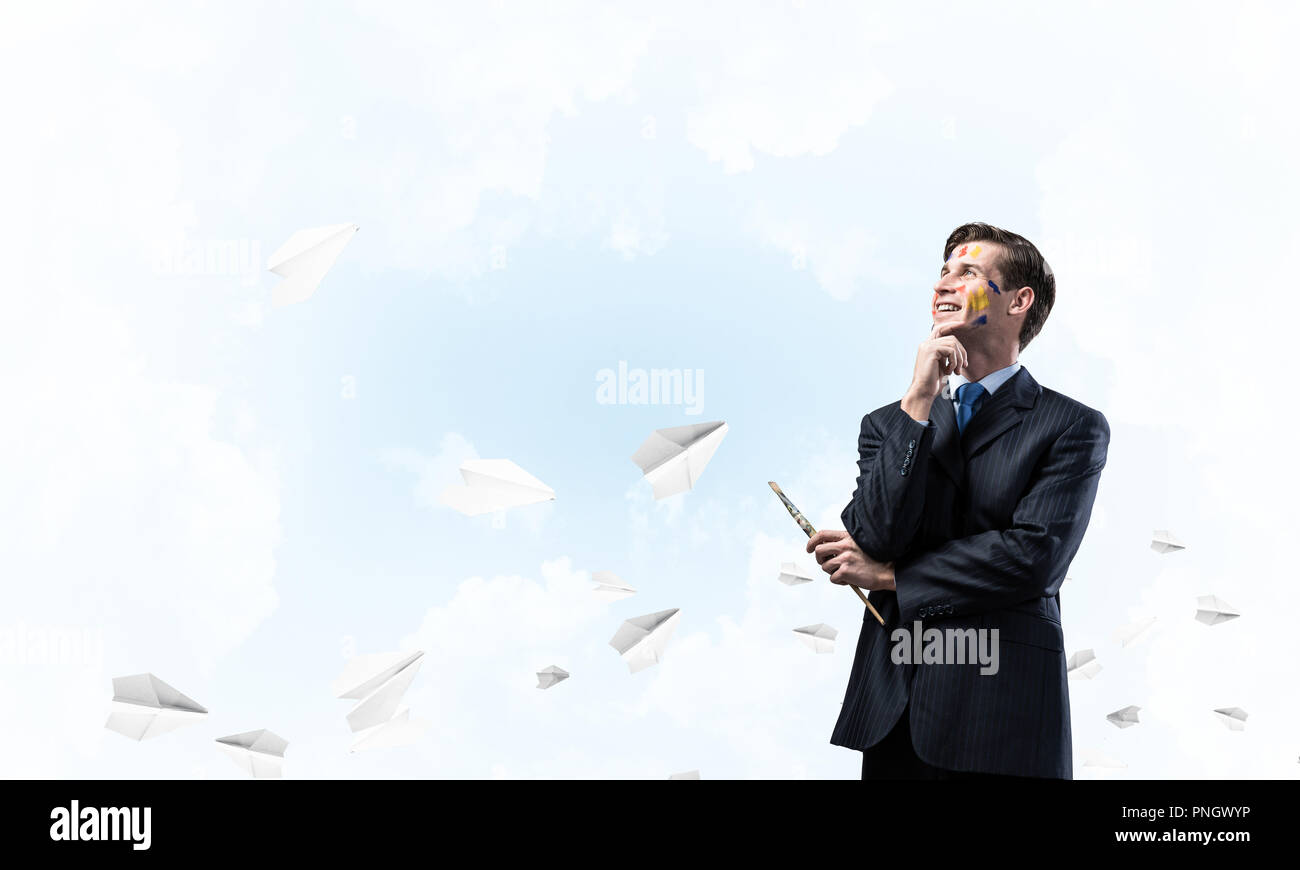 Inspiration of young creative businessman Stock Photo - Alamy