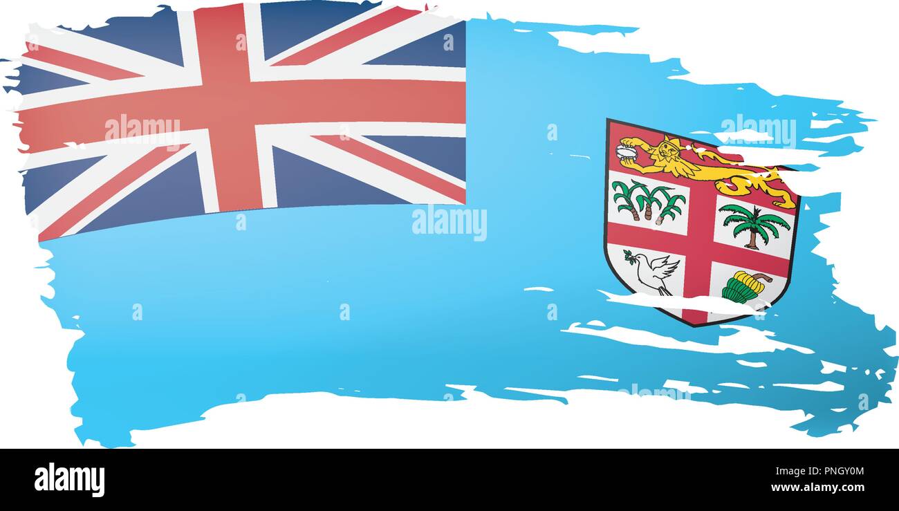 Fiji flag, vector illustration on a white background Stock Vector Image ...