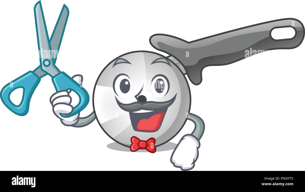 Barber pizza cutter knife cartoon for cutting Stock Vector Image & Art ...
